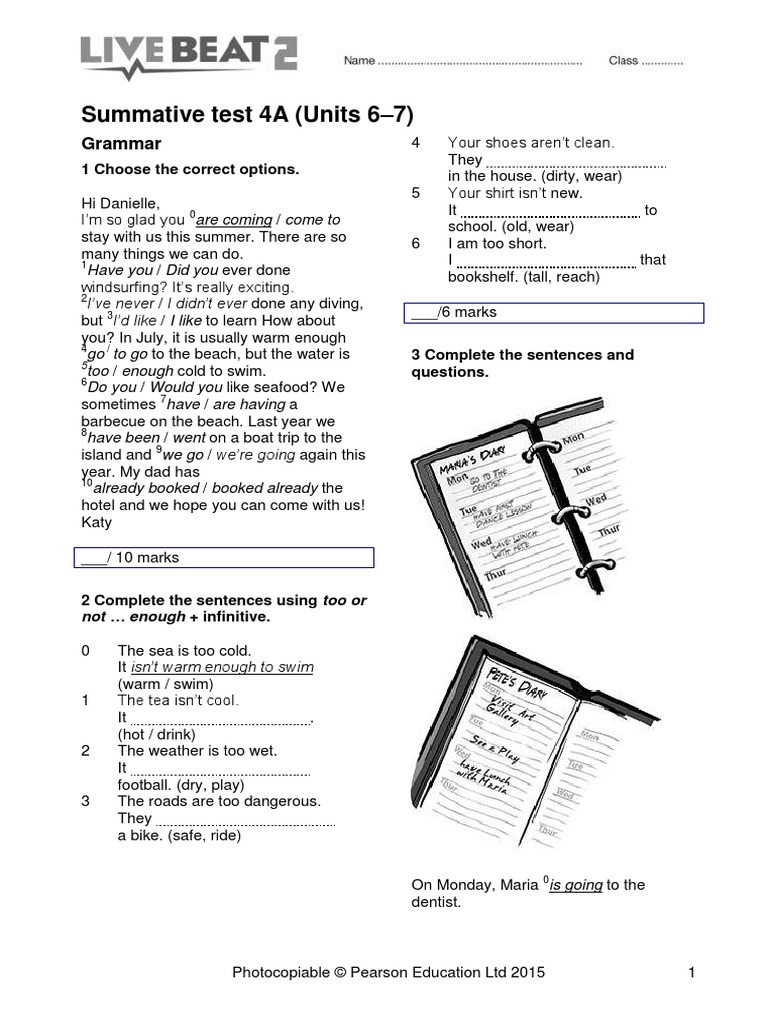 Live Beat 2 - Summative Test 4A | PDF | Cooking | Cuisine