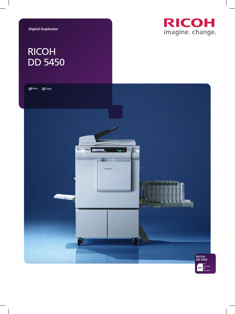 Ricoh DD 5450: Digital Duplicator | PDF | Printer (Computing) | Computer Science