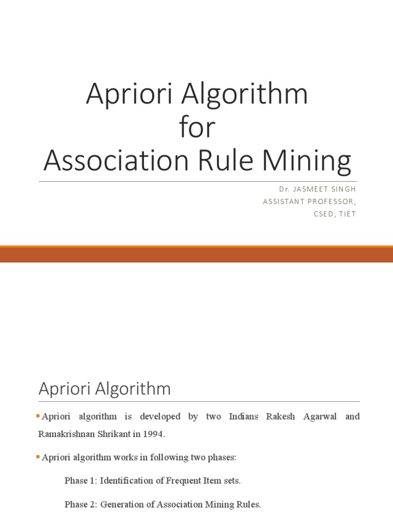 Association Rule Mining Apriori Algorithm Pdf Algorithms And Data