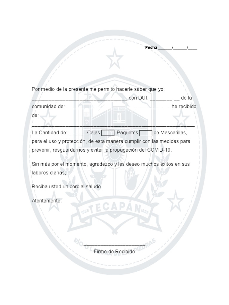 Formato Carta de Recibido | PDF