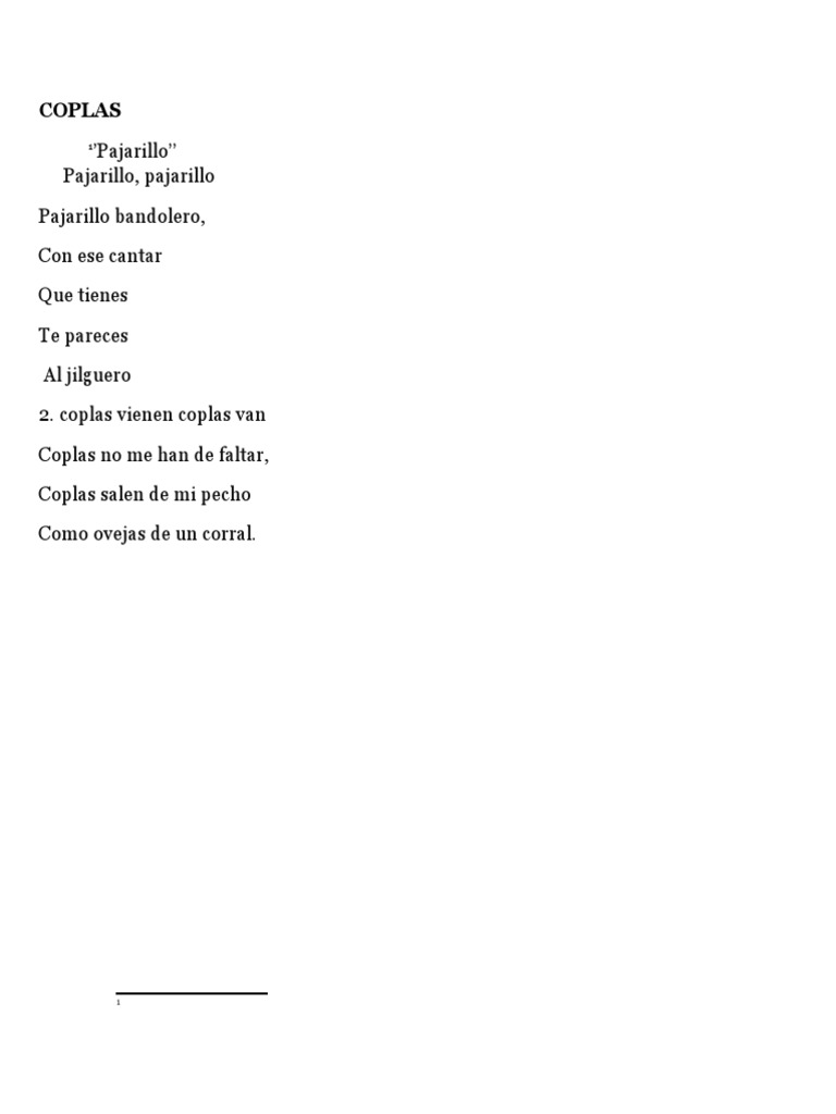 Coplas de Pajarillos y Versos | PDF | Hogar, jardinería y bricolaje | Arte