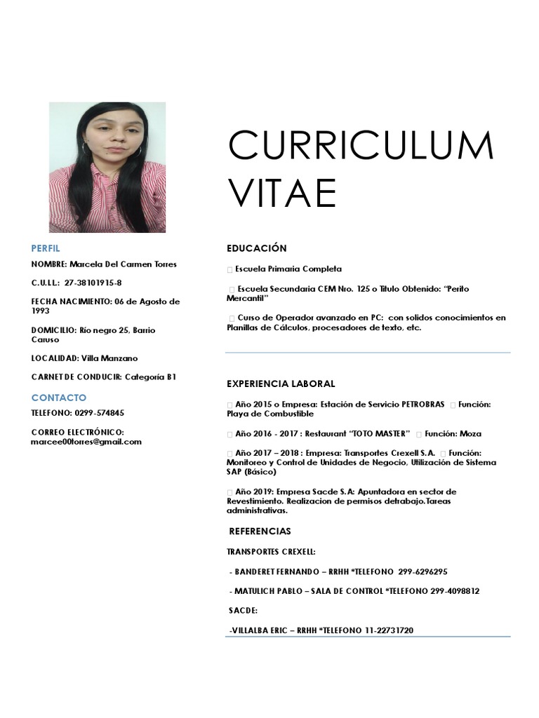 Curriculum Vitae Marcela Torres | PDF