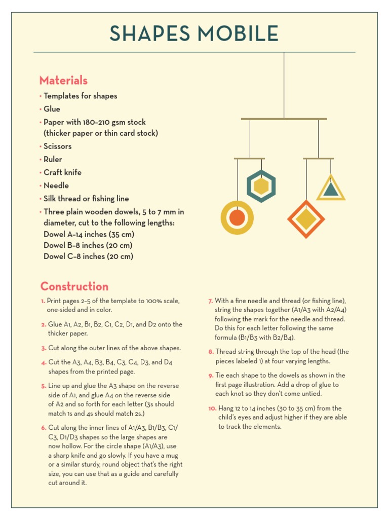 Montessori Baby Shapes Mobile Instructions | PDF