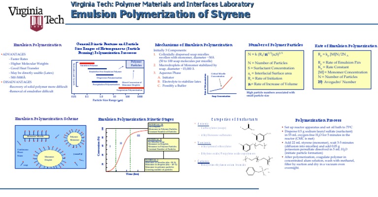 Emulsion Polymerization of Styrene Overview | PDF | Emulsion | Physical ...