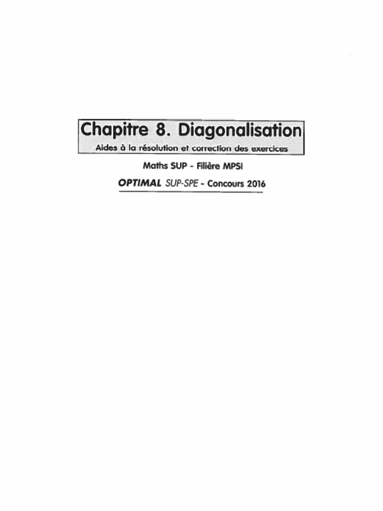8 Diagonalisation Corrigés | PDF