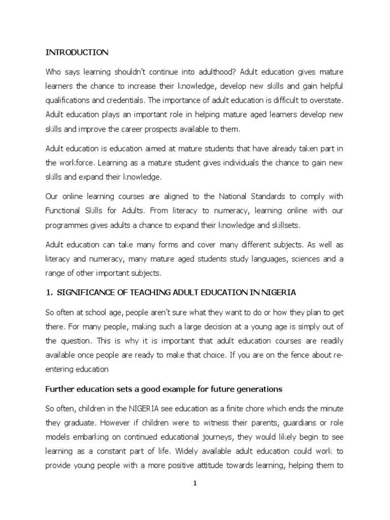 Problems of Adult Education | PDF | Adult Education | Educational ...