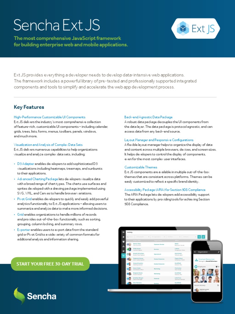Sencha ExtJS Datasheet Web | PDF | Ext Js | Web Application