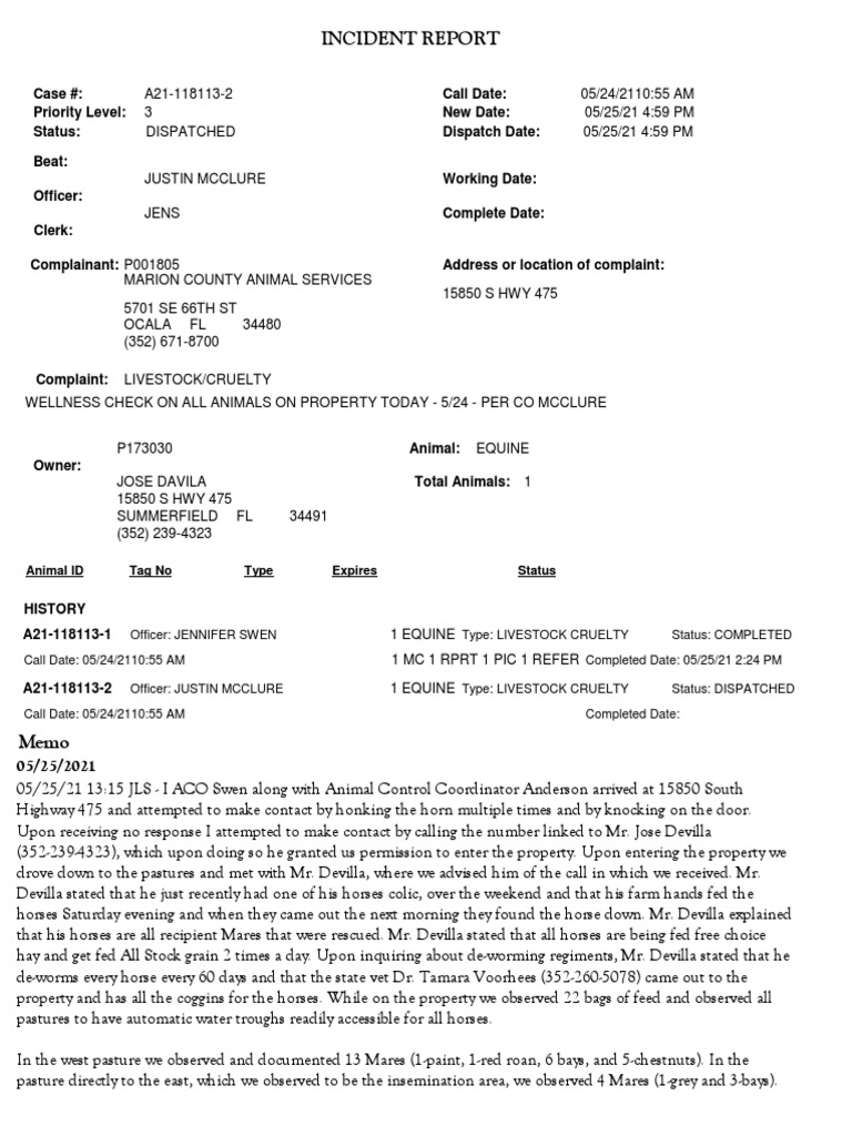 Animal Cruelty Investigation | PDF | Equus (Genus) | Livestock