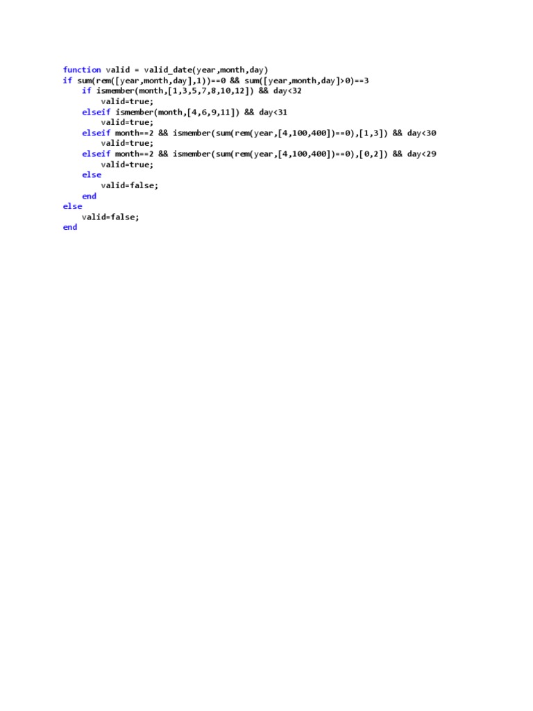 Function If If Elseif Elseif Elseif Else End Else End Pdf Computer
