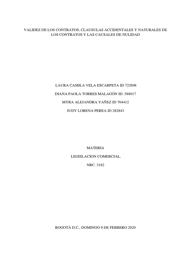 Validez y Cláusulas de Contratos Comerciales | PDF | Arrendamiento ...