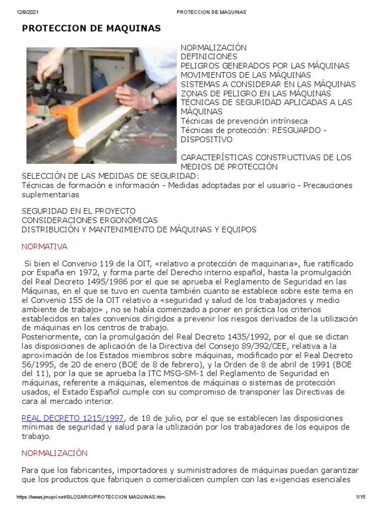 Proteccion de Maquinas | PDF | Factores humanos y ergonomía | Engranaje