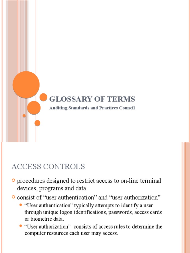 Auditing GLOSSARY OF TERMS | PDF | Audit | Financial Audit