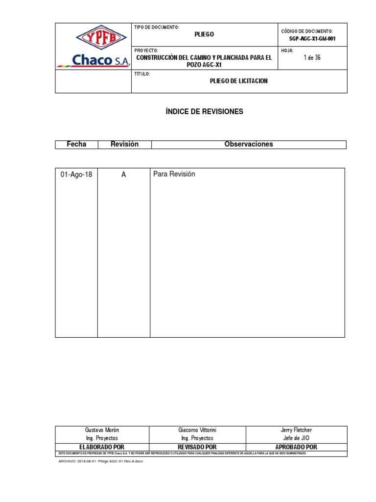 Pliego AGC-X1.Rev | PDF