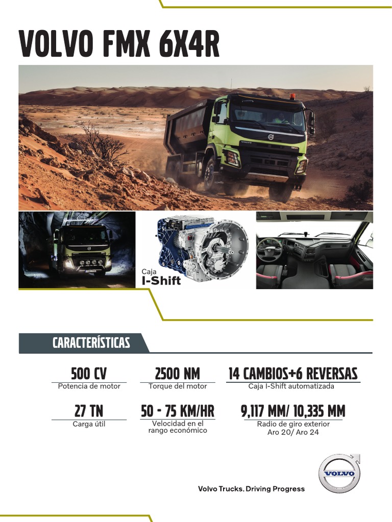 FICHAR TECNICA VOLVO FMX 6x4R | PDF | Eje | Inyección de combustible