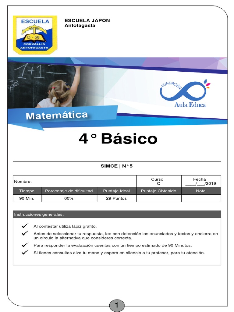 Ensayo Simce Matematica Forma D | PDF | Matemáticas | Matemática Elemental