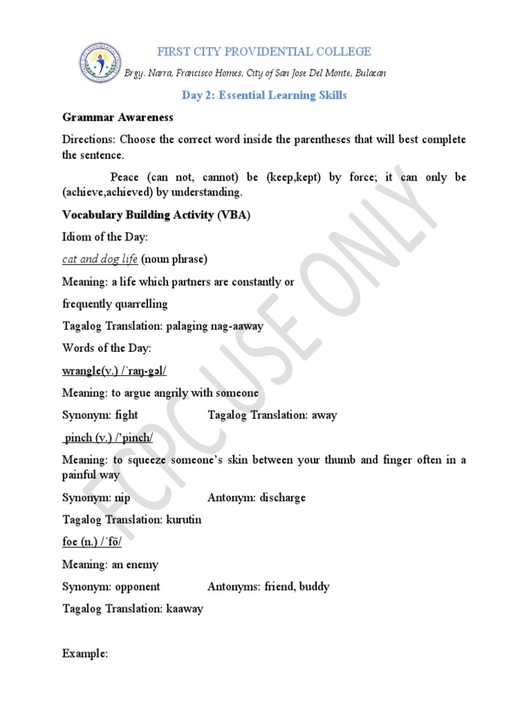 Bulanon LM Lesson 2 OCC | PDF | Communication | Nonverbal Communication