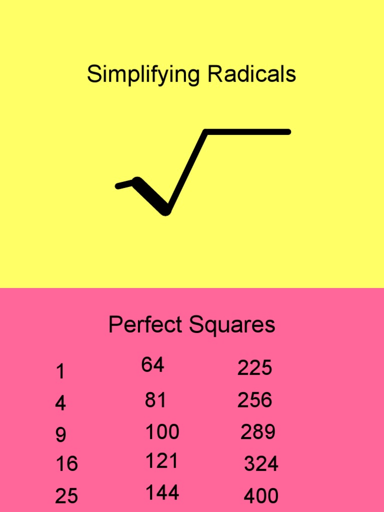 Simplifying Radicals Guide | PDF | Abstract Algebra | Algebra