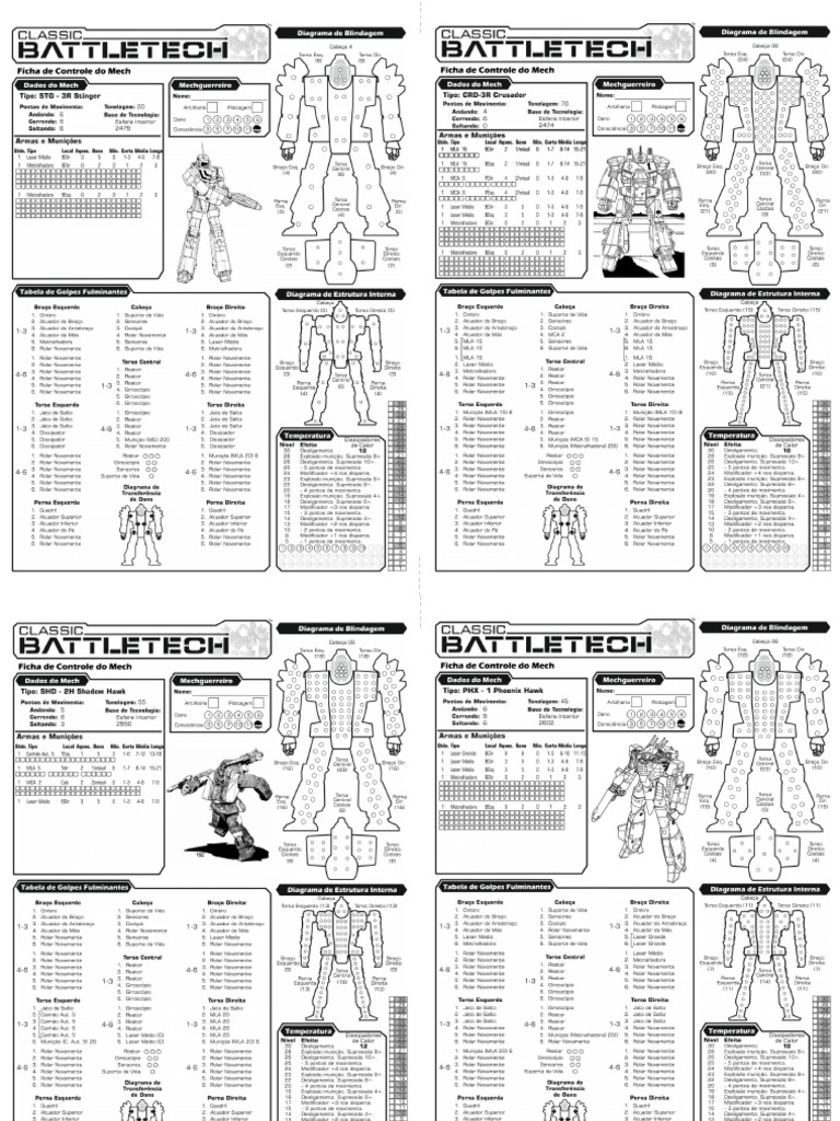 Battletech Fichas BR A5 | PDF