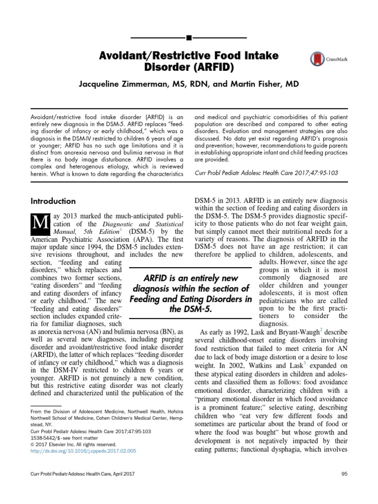 Arfid, 2017 | PDF | Eating Disorder | Mental Disorder
