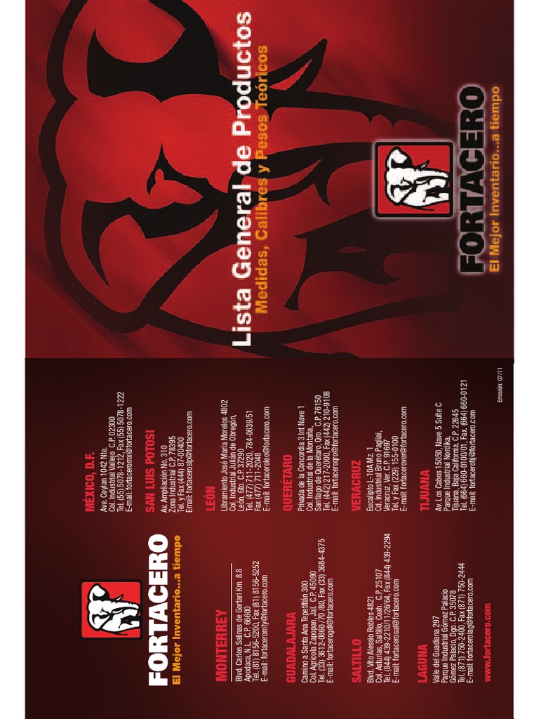 Catalogo Acero Fortacero | PDF | Metrología | Longitud