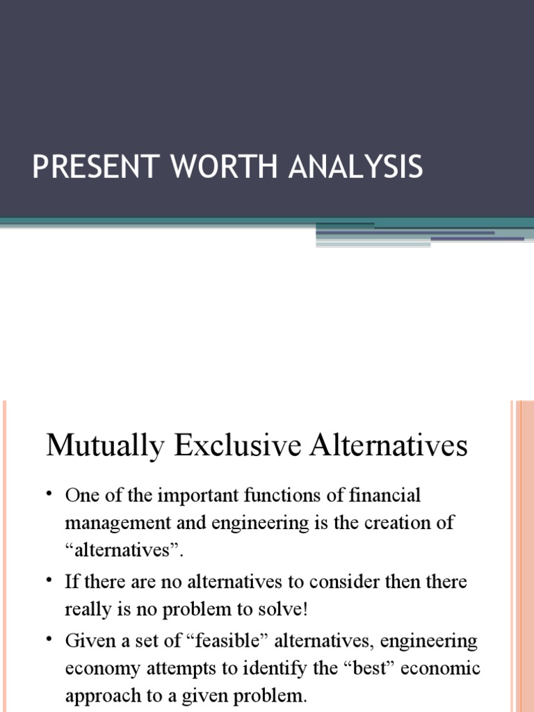 Present Worth Analysis | PDF | Applied Mathematics | Teaching Mathematics