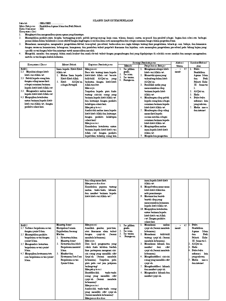 Silabus Pai Xi-I (Fix) | PDF