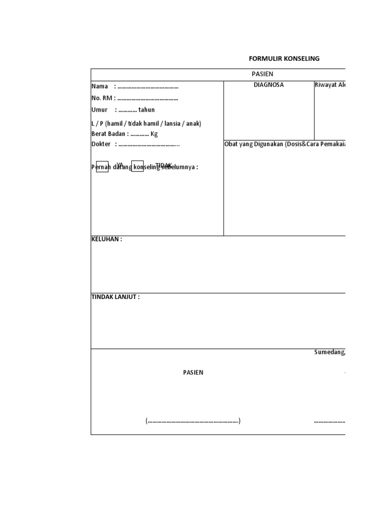 Form Konseling | PDF