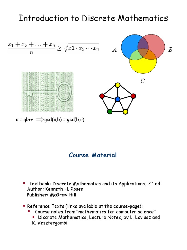Introduction To Discrete Mathematics: A QB+R GCD (A, B) GCD (B, R ...