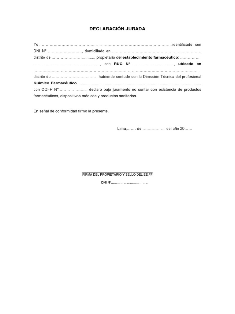 Declaracion Jurada de Cierre Definitivo | PDF