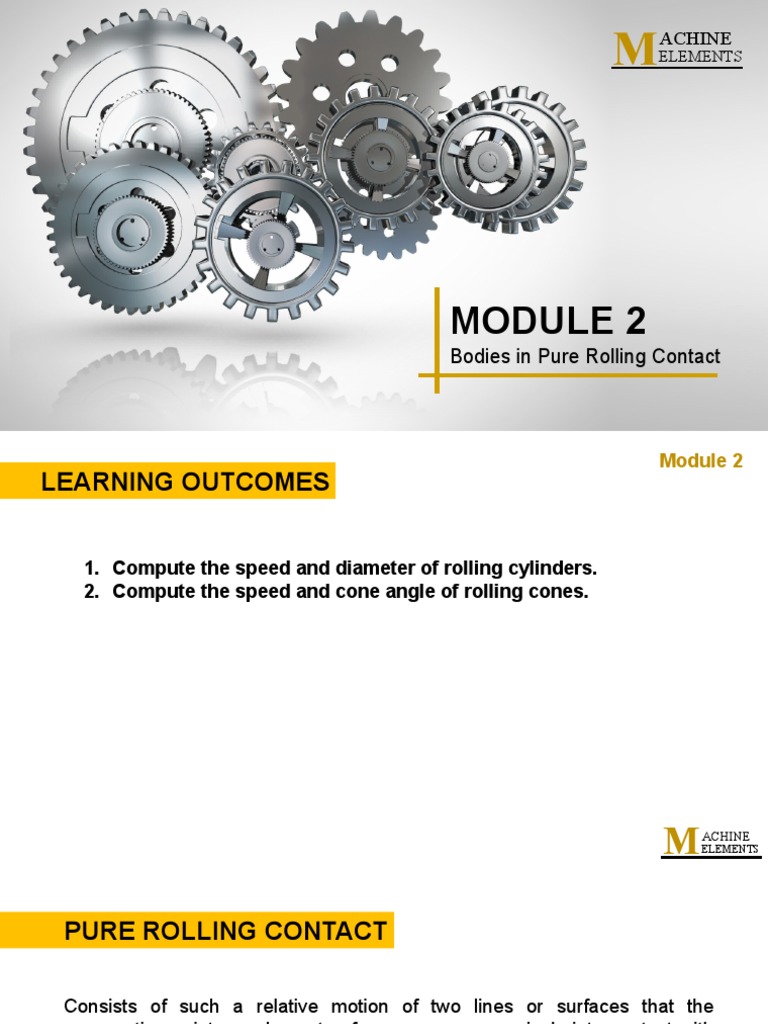 Module 2 Bodies in Pure Rolling Contact | PDF | Speed | Rotation
