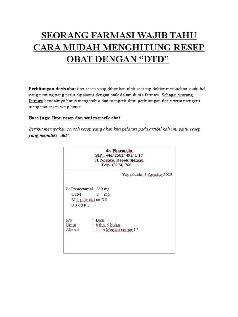 Cara Mudah Menghitung Resep Obat | PDF | Kesehatan Holistik