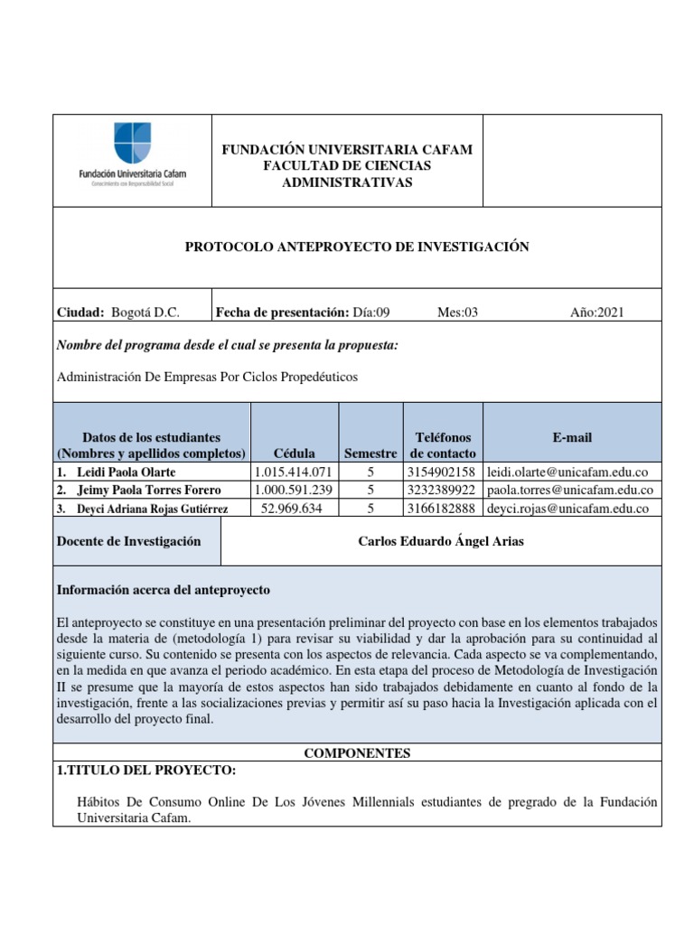 Formato de Protocolo | PDF | Sicología | Marketing