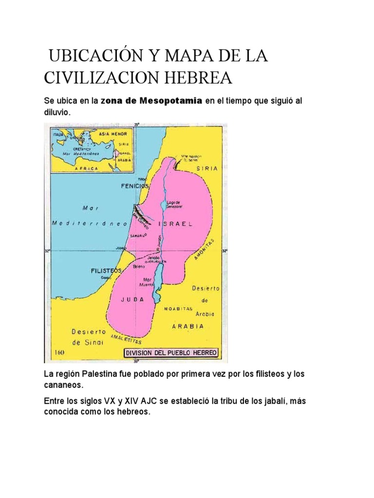 Mapa y Ubicación de la Civilización Hebrea | PDF | Judios y judaísmo ...