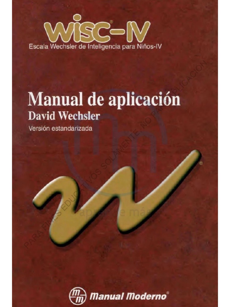 WISC-IV Manual de Aplicación | PDF