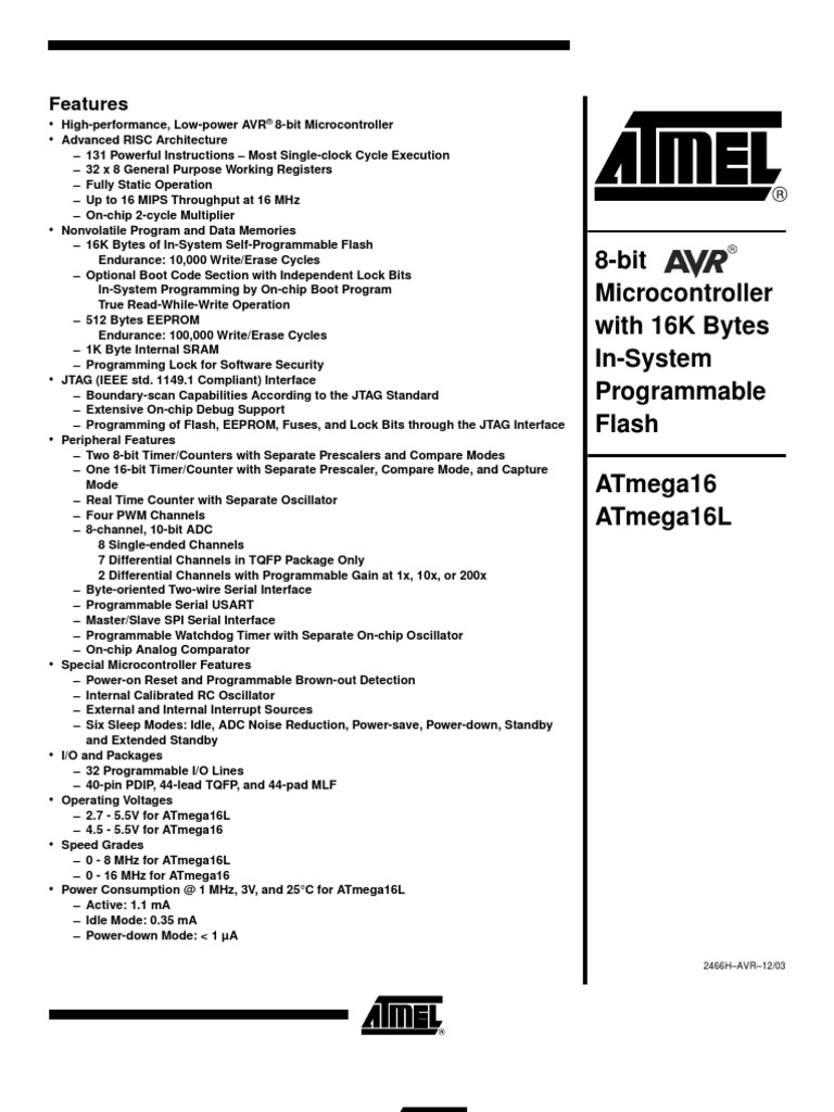 ATmega 16 | PDF | Teaching Methods & Materials
