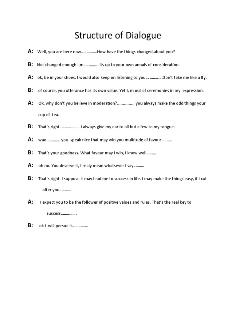 Structure of Dialogue | PDF