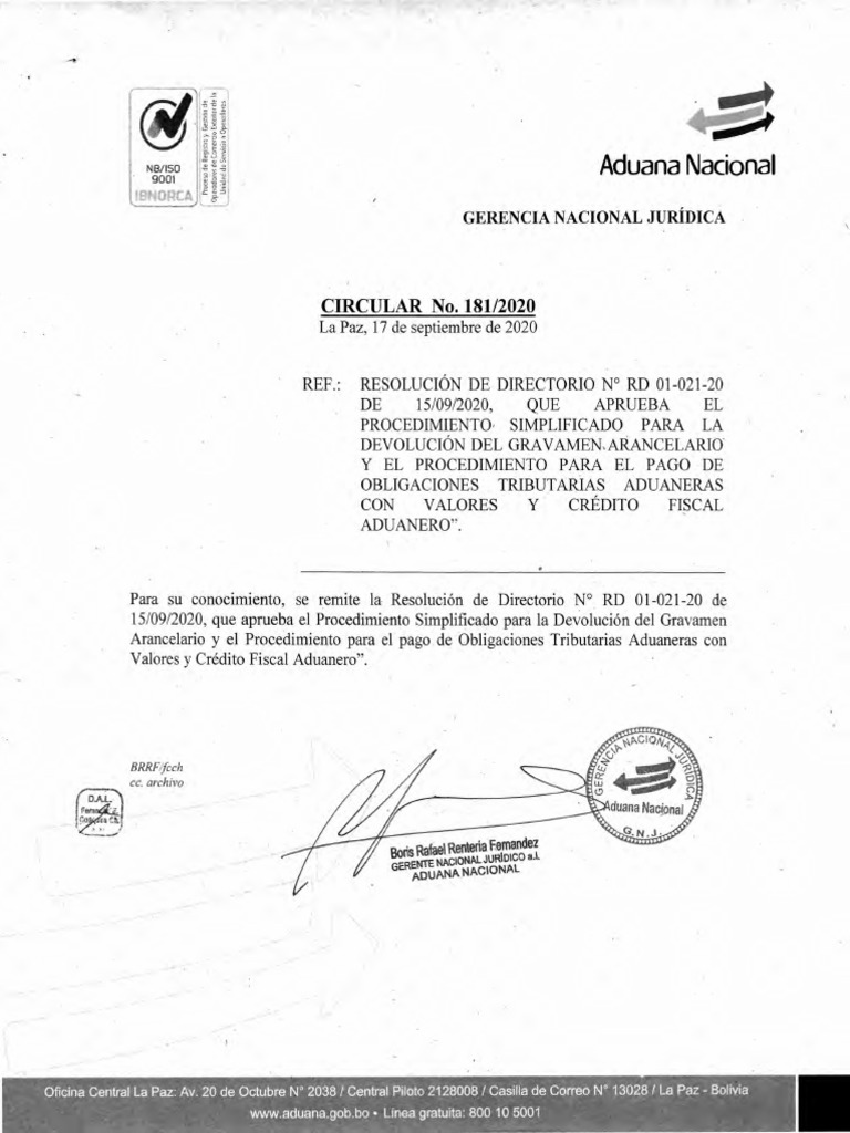 CEDEIM, Circular 1812020 | PDF | aduana | Impuestos