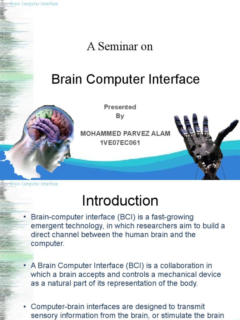 Brain Computer Interface by Parvez | PDF | Business | Brain