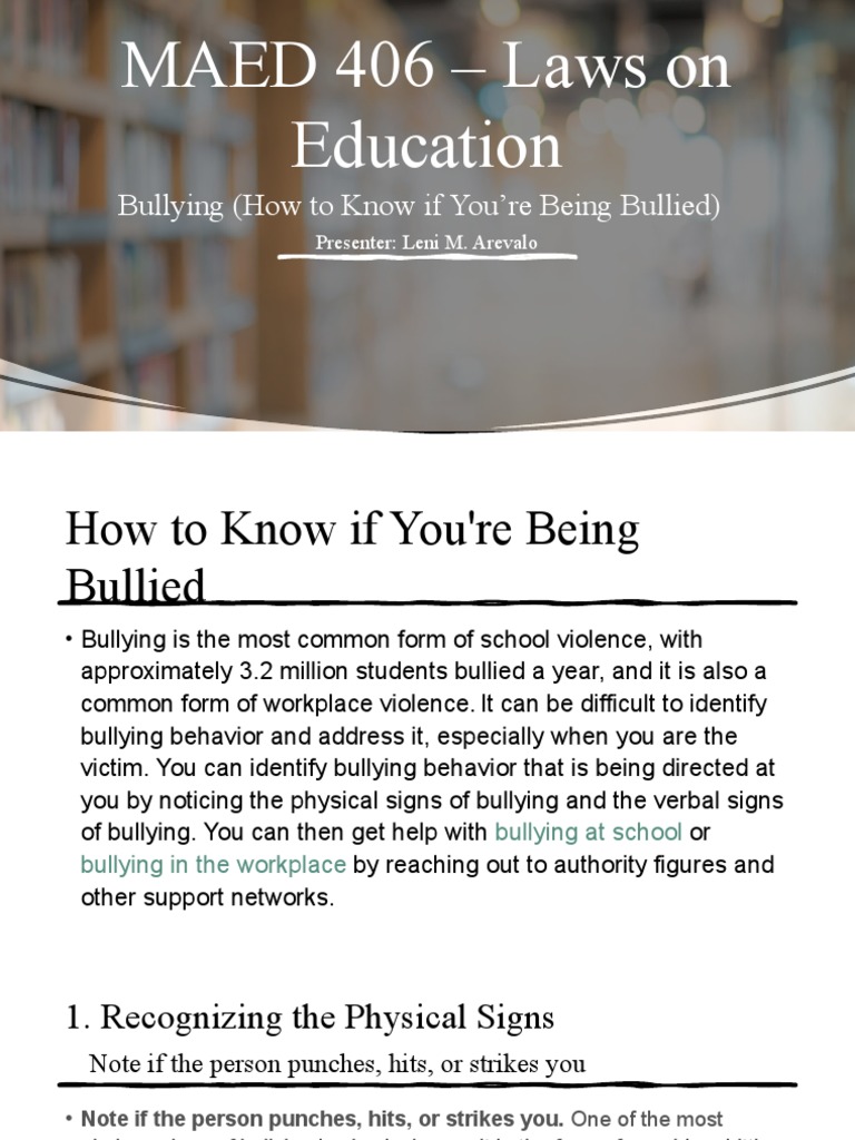 Recognizing the Signs of Bullying: A Guide to Identifying Physical ...