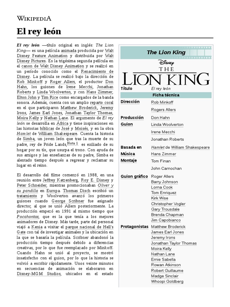 El rey león | PDF