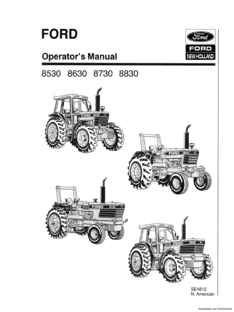 Ford 8530 8630 8730 8830 Operators Manual Tractor 42853040 | PDF