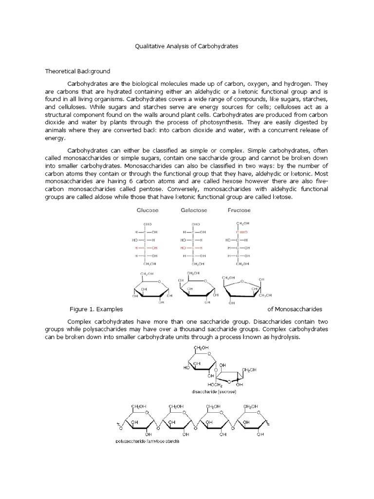 Qualitative Analysis of Carbohydrates | PDF | Carbohydrates | Chemistry