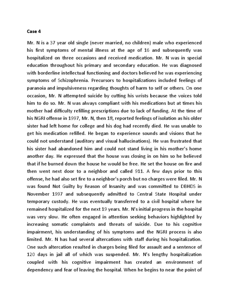 Case Study 5 - Psyche | PDF | Schizophrenia | Borderline Personality ...