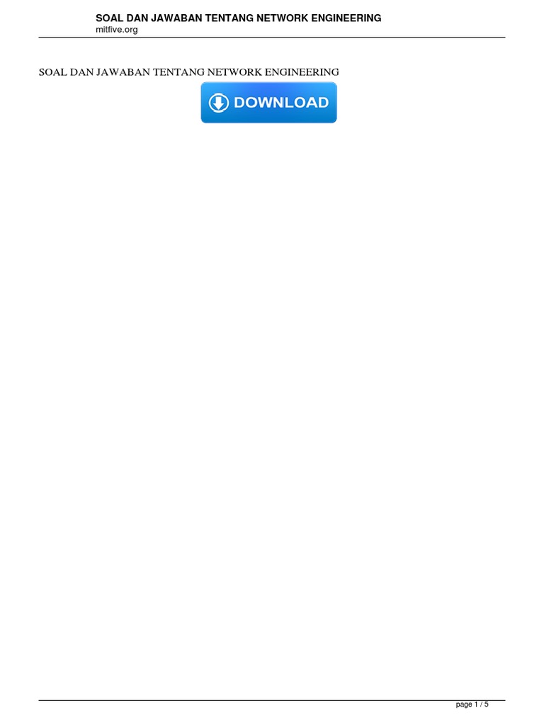 Soal Dan Jawaban Tentang Network Engineering | PDF | Karier & Perkembangan | Komputer