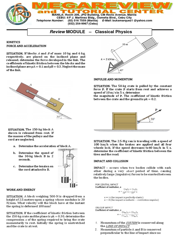 Kinetics, Work, and Momentum Problems | PDF | Mechanics | Motion (Physics)
