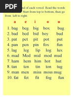 Grade 1 English - Reading Words | PDF