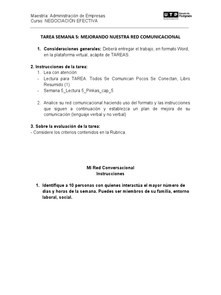 TAREA SEMANA 5 Comunic Efectiva | PDF | Salud y bienestar