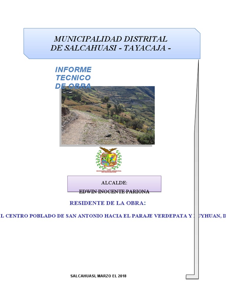 2.informe Final Tecnico de Obra | PDF | Presupuesto | Economias