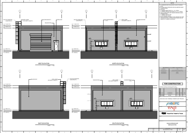 Vehicle Repair Shop Elevation Plan | PDF | Building Engineering ...