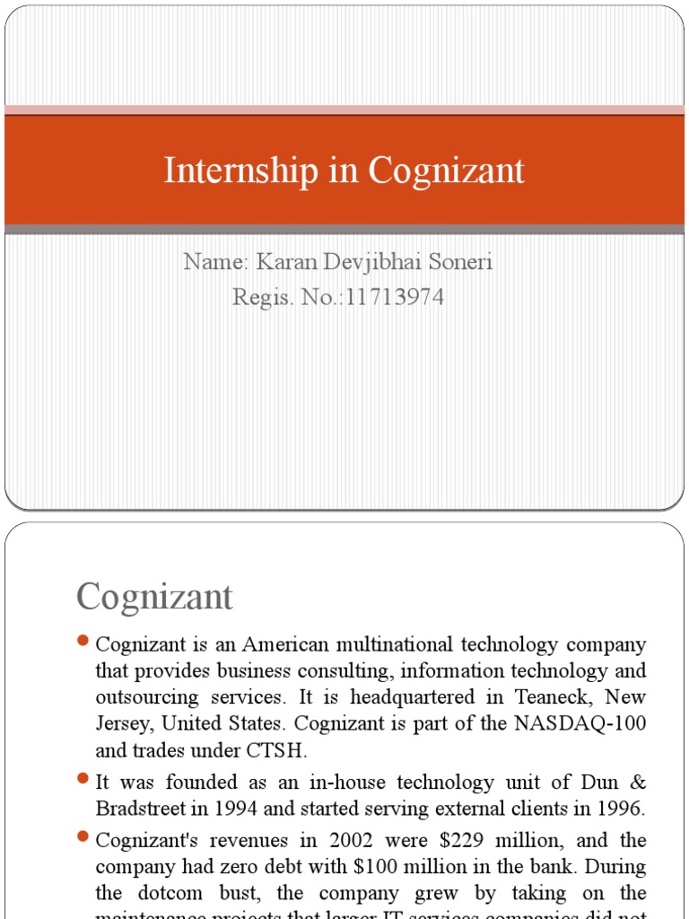 Internship in Cognizant Presentation | PDF | Spring Framework | Software Framework